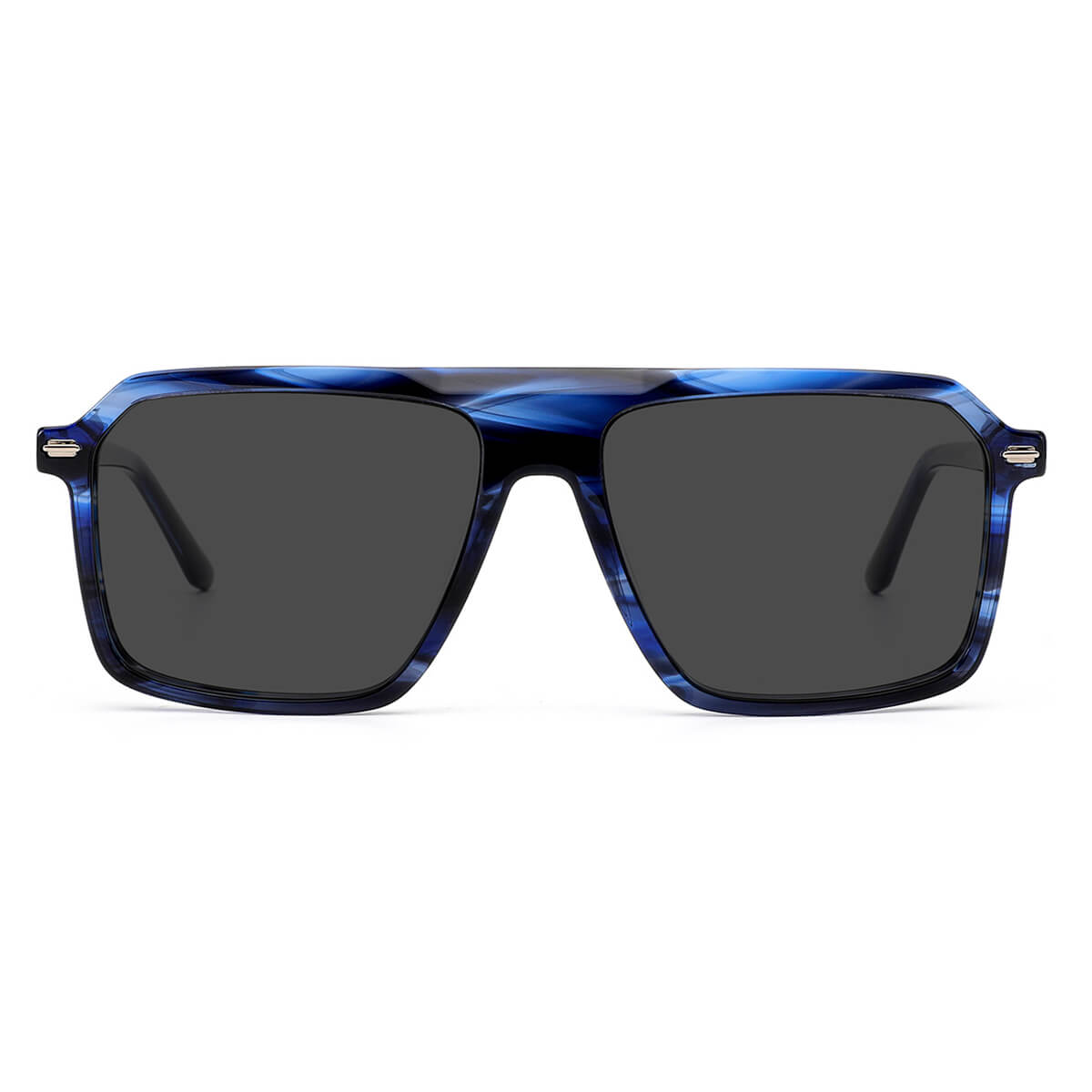 Bravon Sunglasses – Square-Aviator Acetate Frame with Metal Temples ...