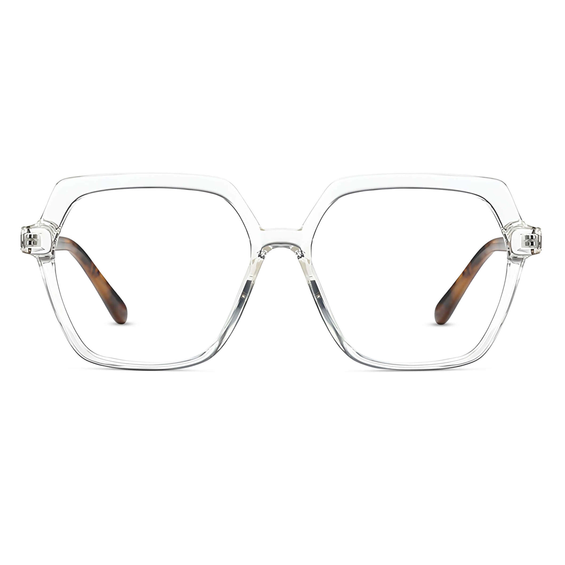 Shop Prism Geometric Spring Hinge Eyeglasses With Anti-Blue Light Lens