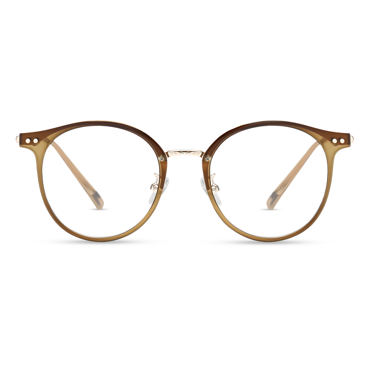 Wide Round Metal Eyeglasses for Men & Women | Durable Full-Rim Frames ...