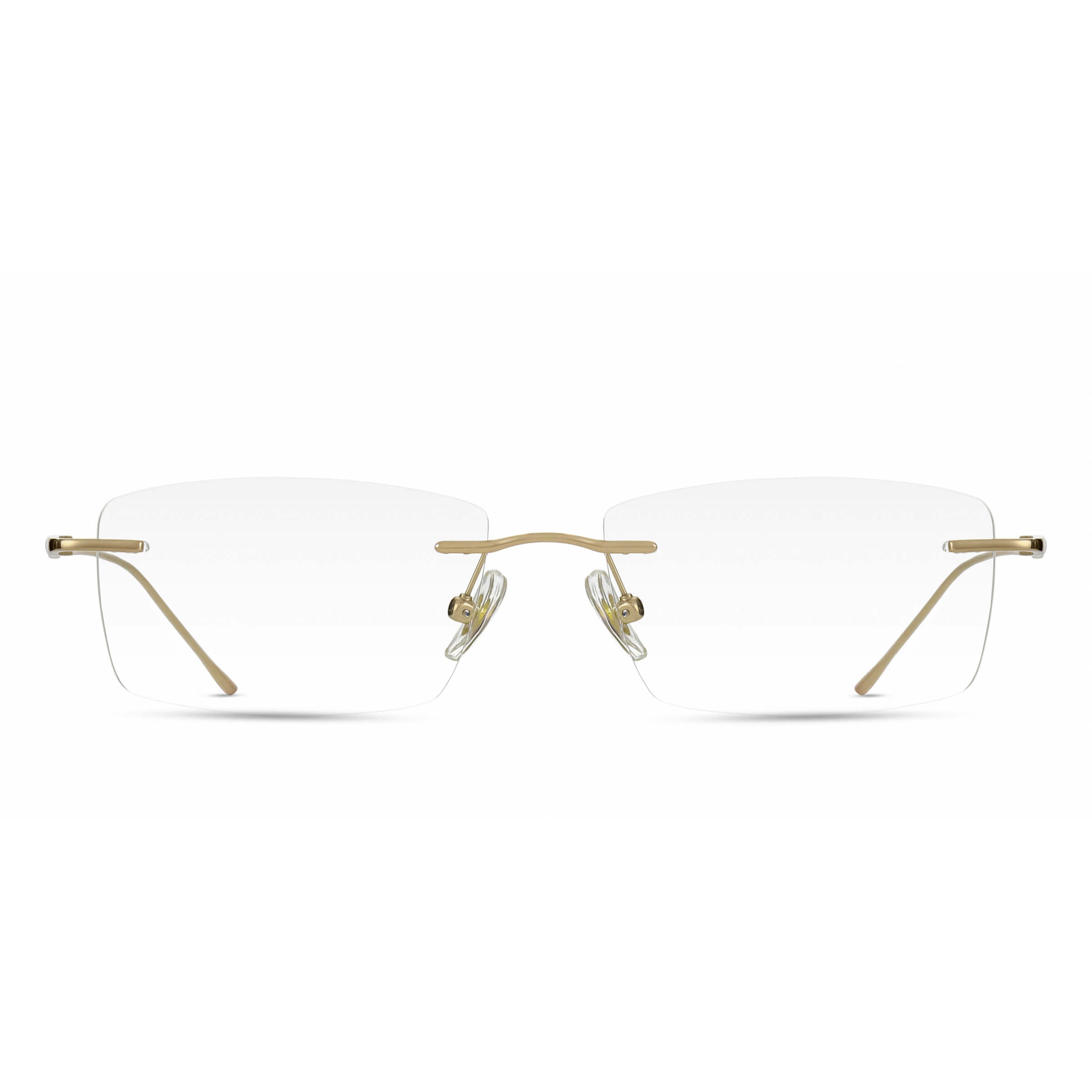 Rectangular Rimless Glasses | Titanium Frames with Clear & Rx Lenses