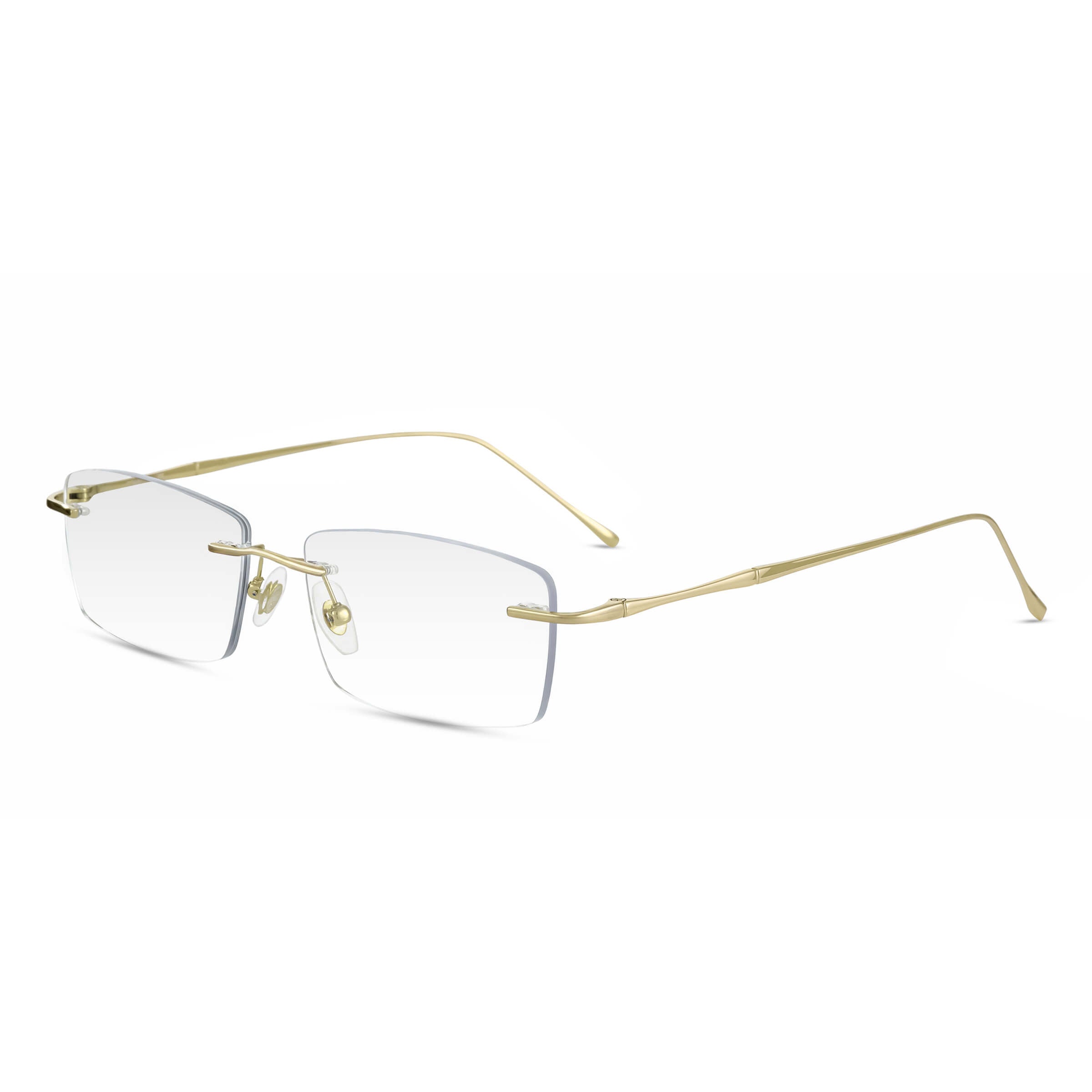 Rectangular Rimless Glasses | Titanium Frames with Clear & Rx Lenses