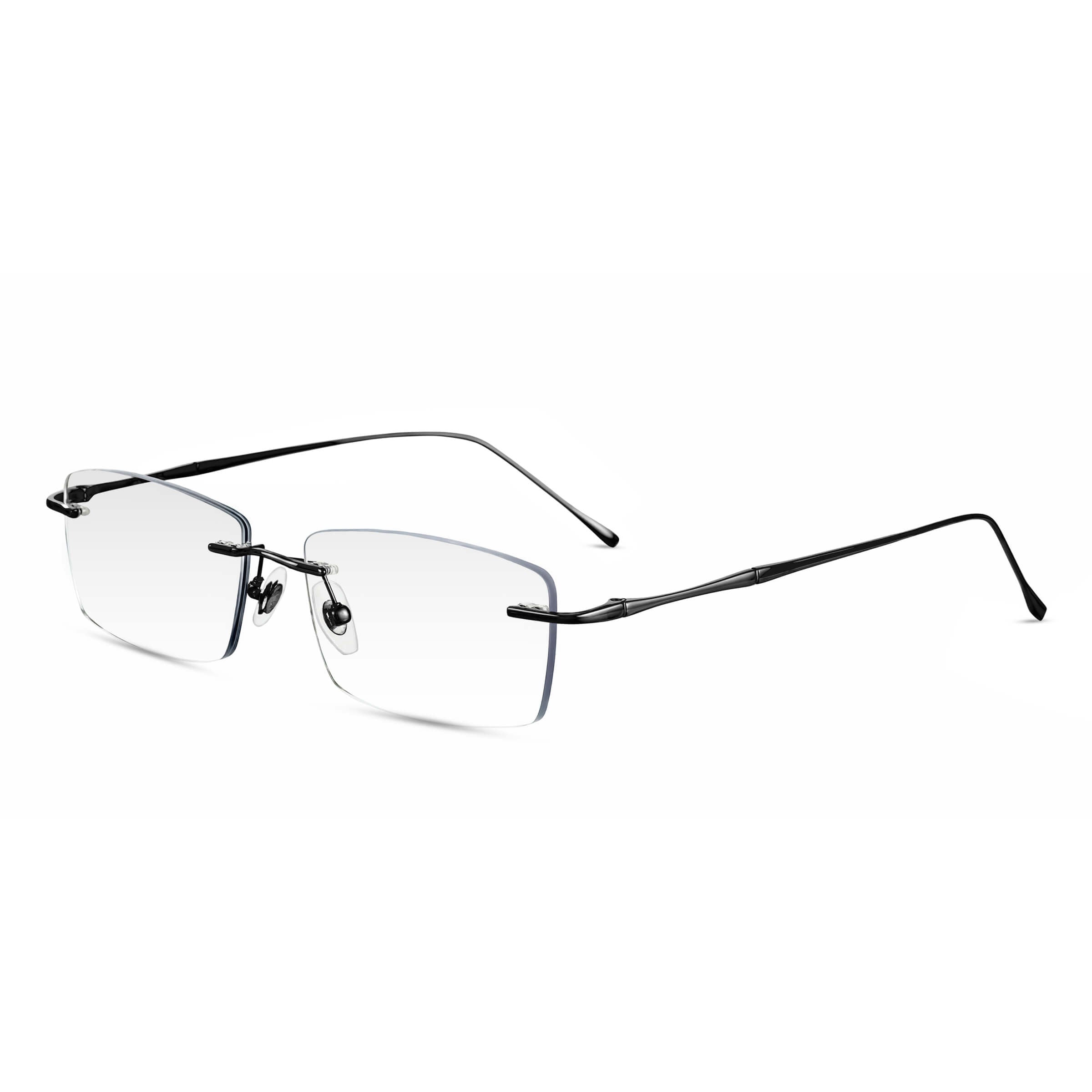 Rectangular Rimless Glasses | Titanium Frames with Clear & Rx Lenses